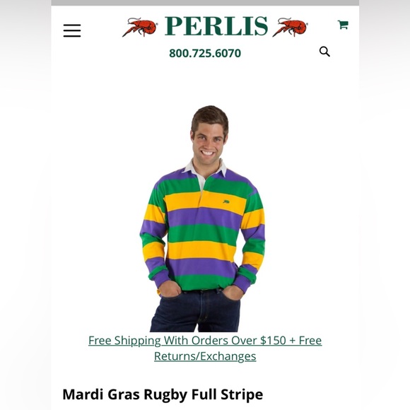 Perlis | Shirts & Tops | Perlis Mardi Gras Rugby | Poshmark